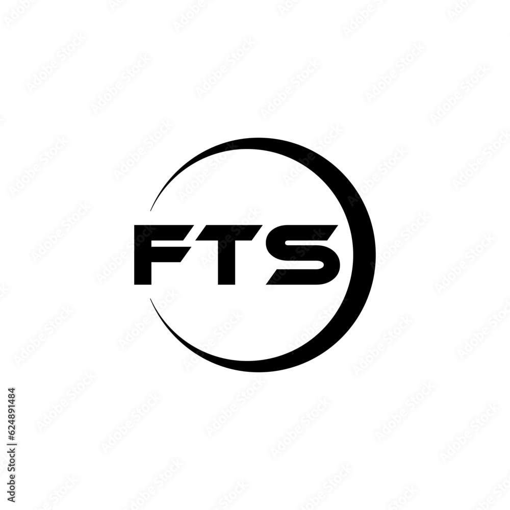 FTS letter logo design with white background in illustrator, cube logo ...