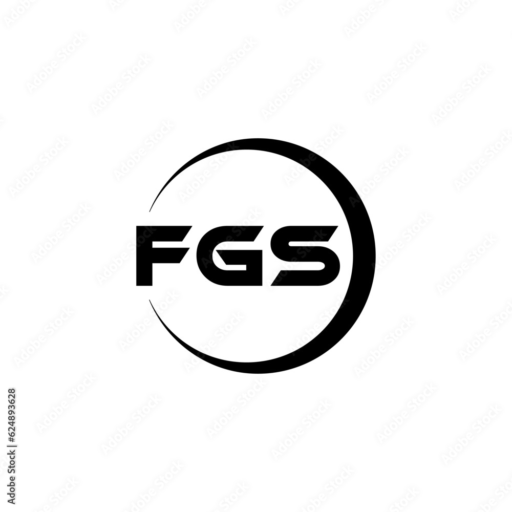 FGS letter logo design with white background in illustrator, cube logo ...