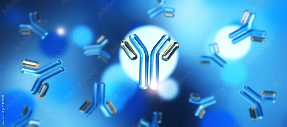 antibody, immunoglobulins, 3d rendering Stock Illustration | Adobe Stock