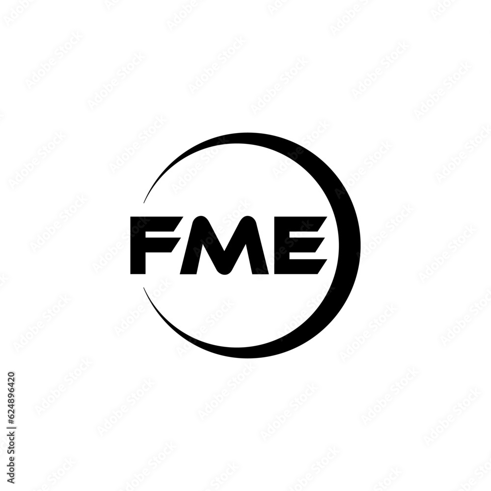 FME letter logo design with white background in illustrator, cube logo ...