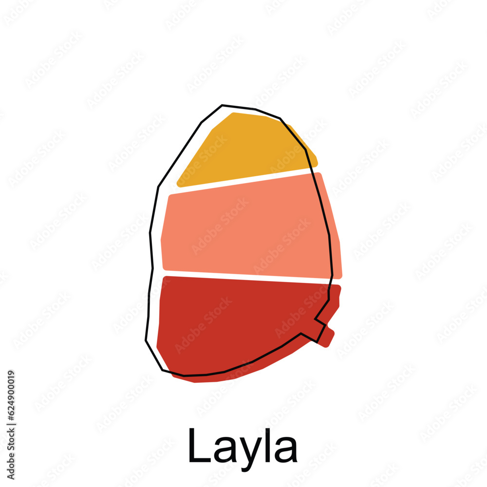 Map of Layla design template, World Map International vector template ...