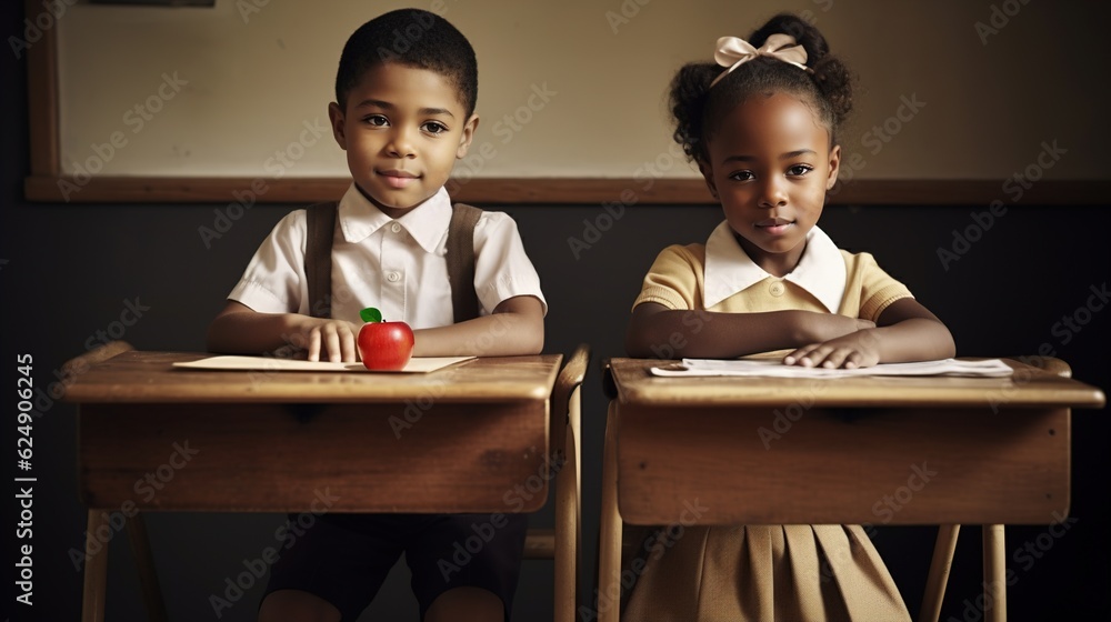 Child Students in Classroom at the Desk, Young Enthusiastic Pupils ...