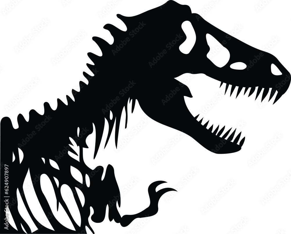 T Rex Tyrannosaurus Rex Dino Skeleton Icon Stock Vector Adobe Stock