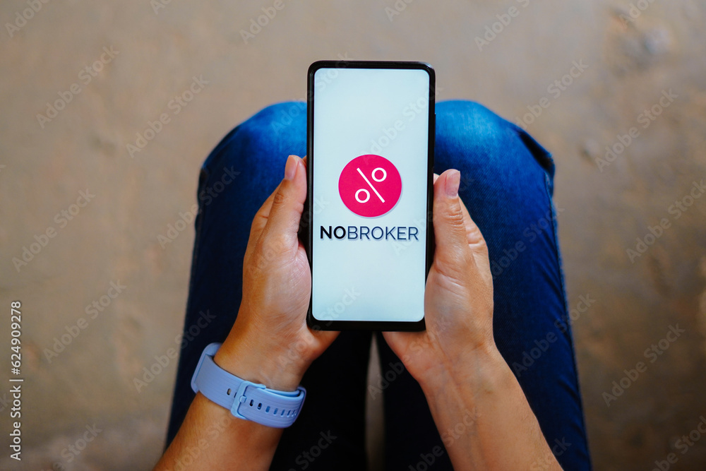 Foto de July 18, 2023, Brazil. In this photo illustration, the NoBroker ...