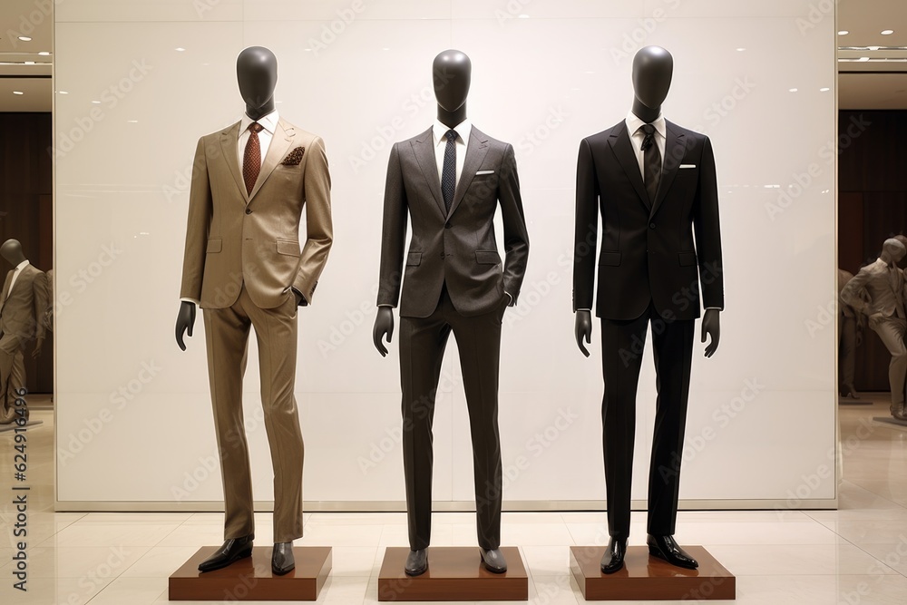 elegant mannequins showcasing formal attire, created with generative ai ...