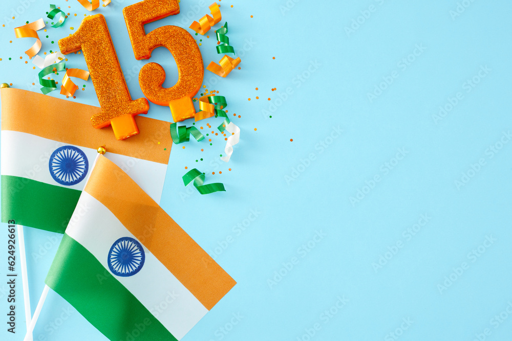 India Independence Day celebration theme for a party. Top view photo of ...