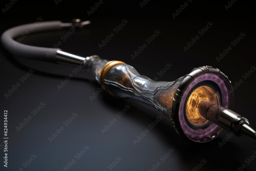 Ureteroscope And Flexible Guidewire Together Created With Generative Ai Stock Illustration