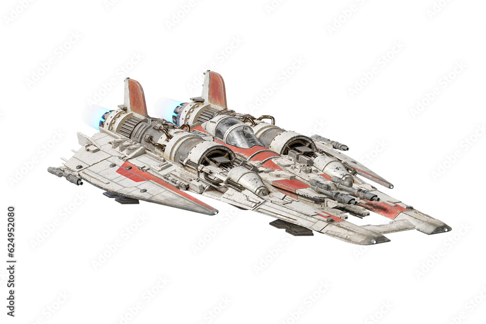 ufo fighter jet is landed in a bird eye view Stock Illustration | Adobe ...