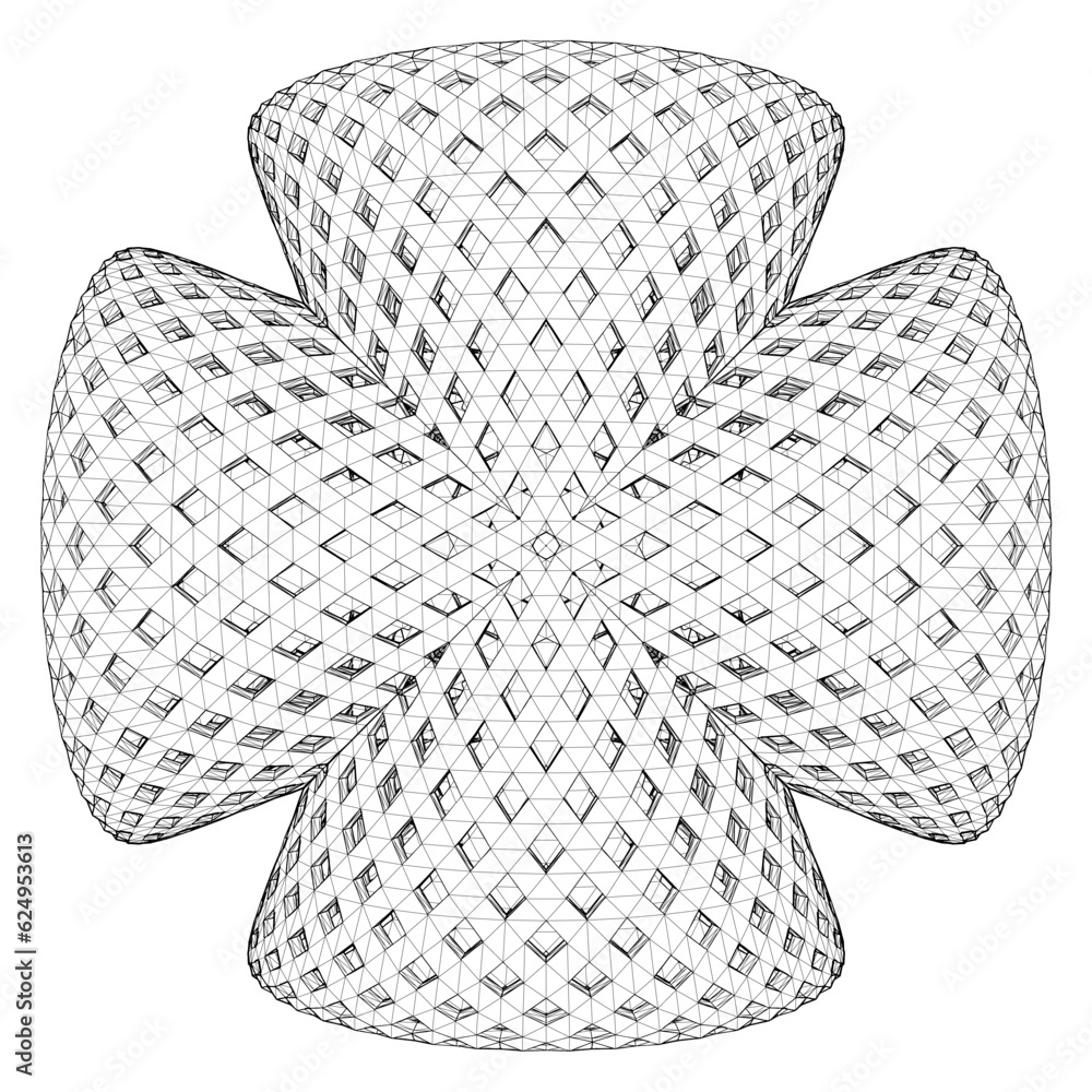 Cross Clover Perforated Vector. Cart Old Chariot Isolated On White ...