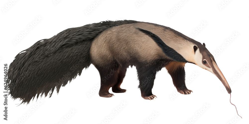 Giant anteater png, transparent background, long tail and nose ...