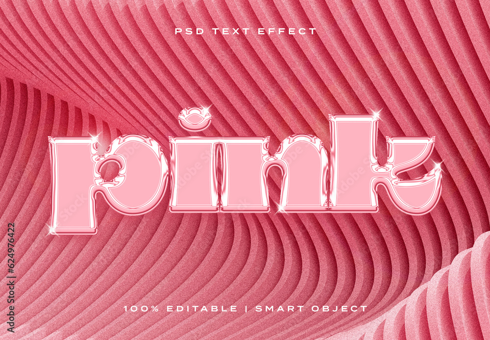 Glass Pink Text Effect Mockup Stock Template | Adobe Stock