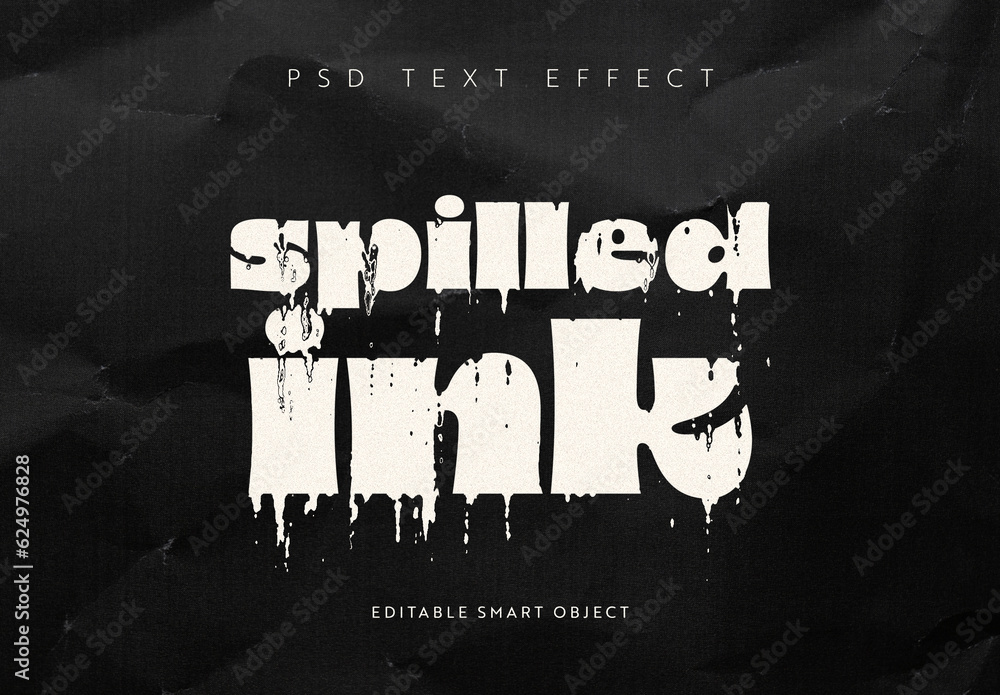 Spilled Ink Text Effect Mockup Stock Template | Adobe Stock