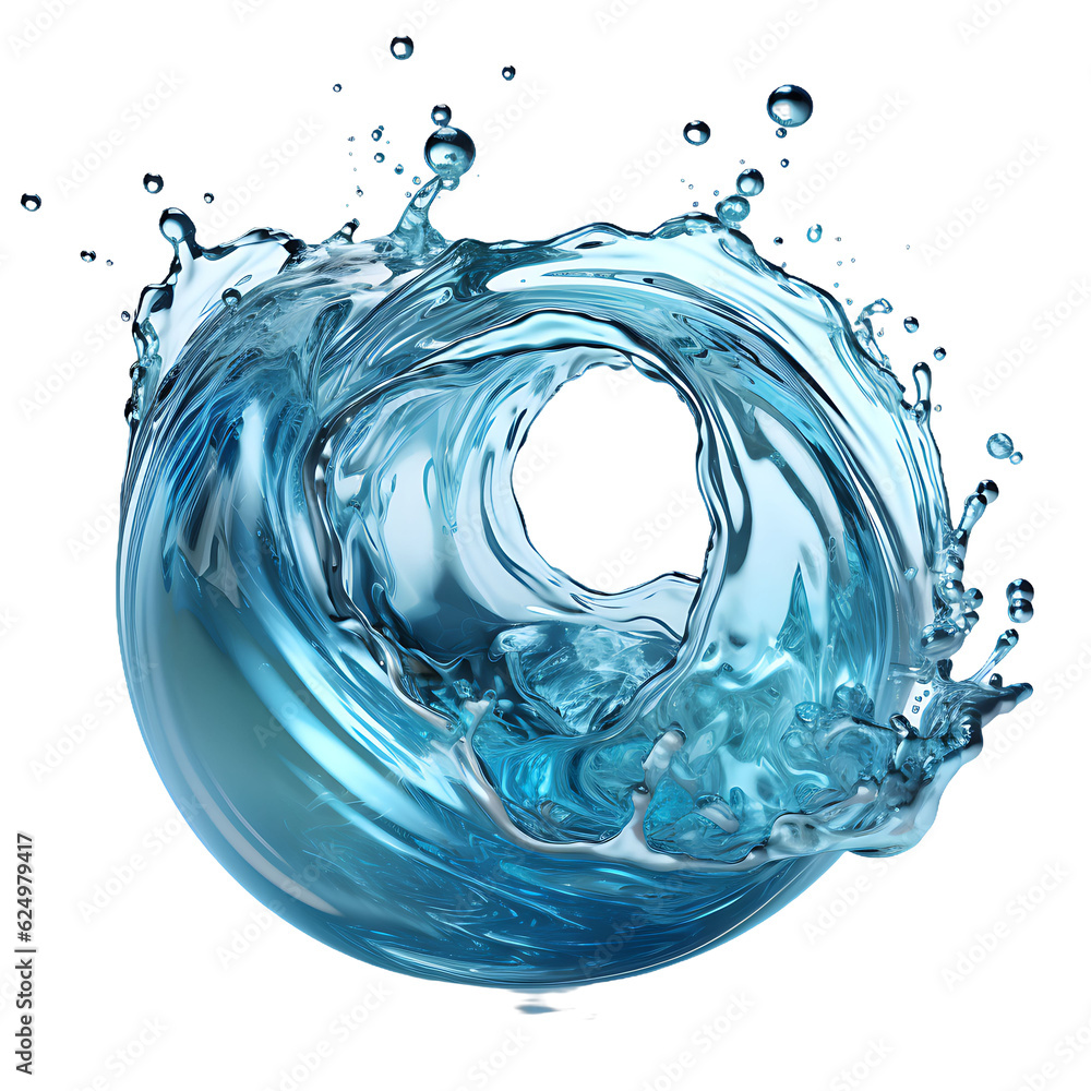 Water splash, water ball isolated on white or transparent background ...