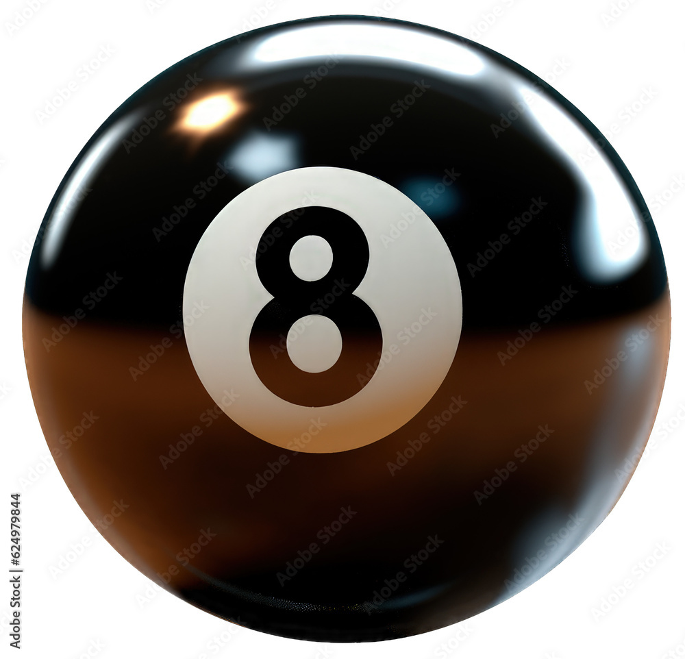 Pool 8 ball on transparent PNG background. Generative AI Stock ...