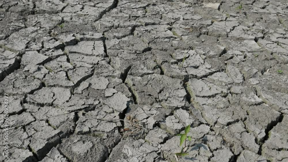 Lake bed drying up due to drought on summer. Climate change, drought ...