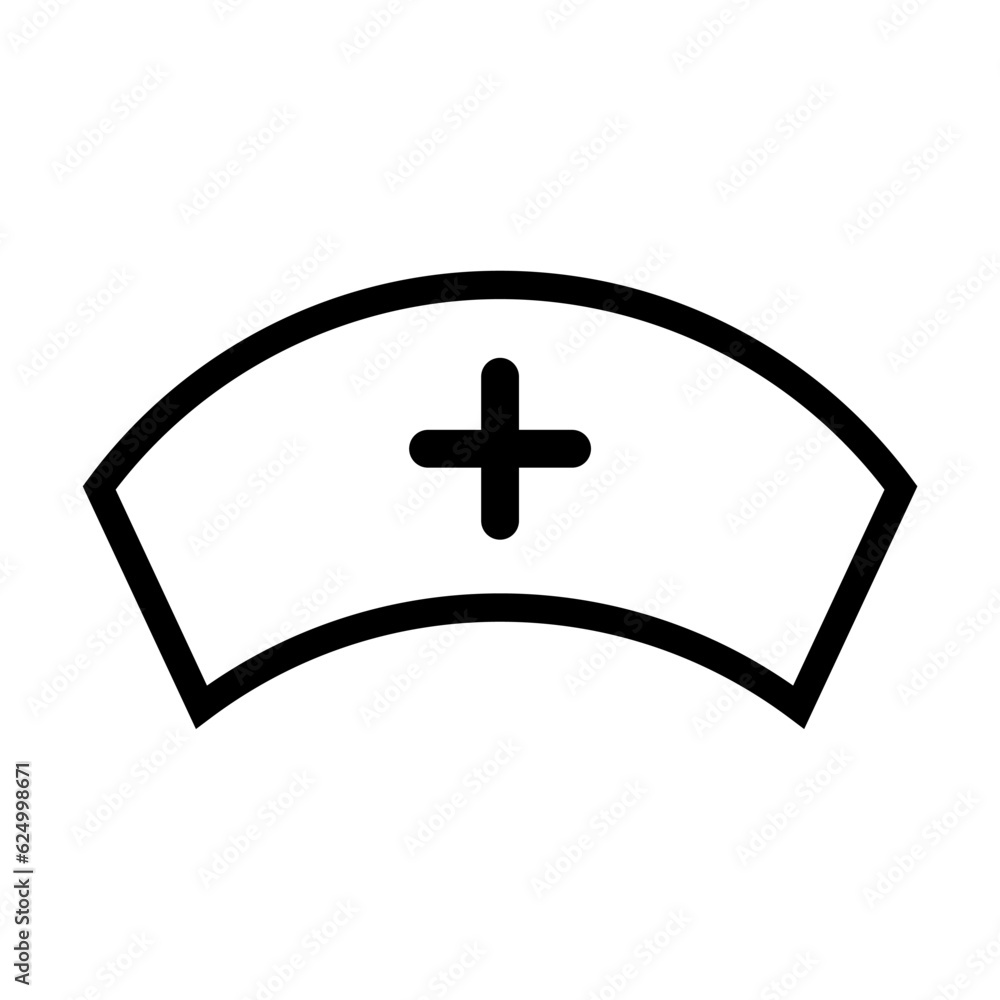 Nurse hat vector icon medical concept for graphic design, logo, web ...