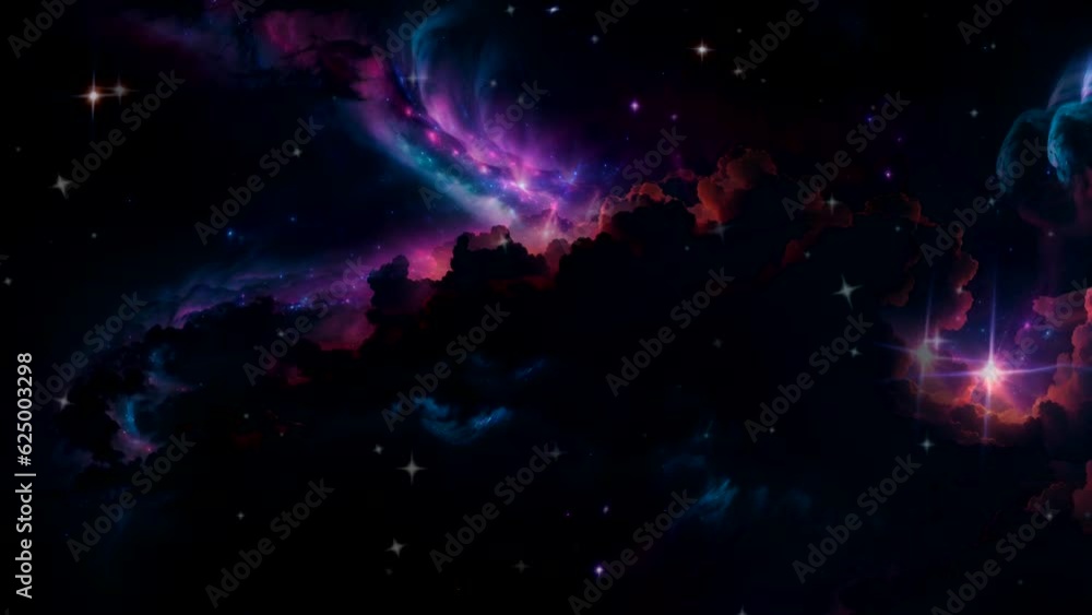 Colorful Starry Space Galaxy Loop Animation. Starry night cosmos ...