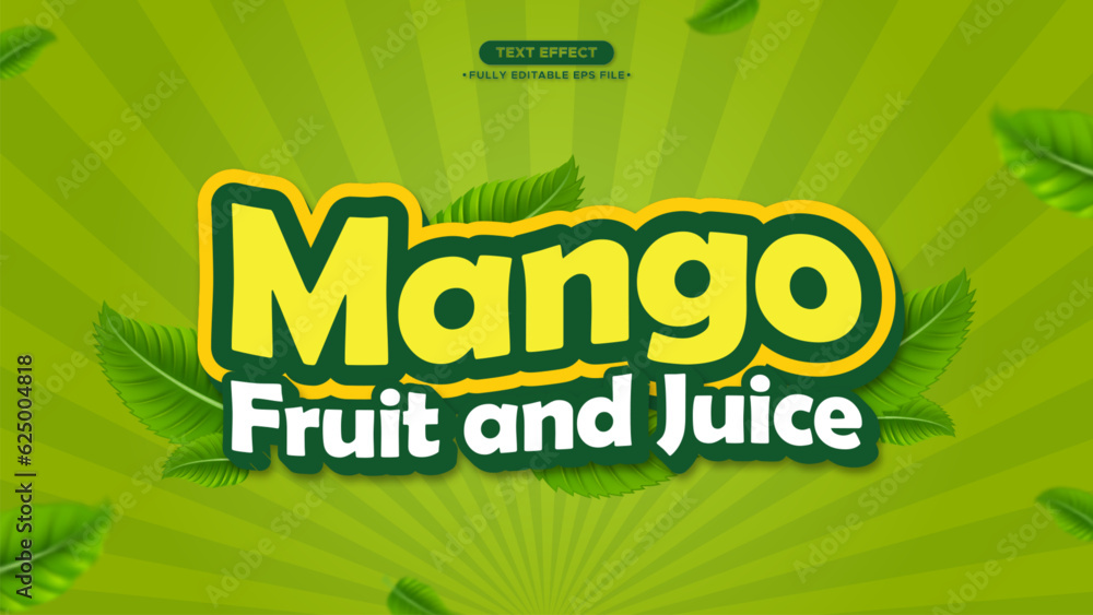 Mango Fruit and Juice Text Effect for Headline and Tittle Promotion ...