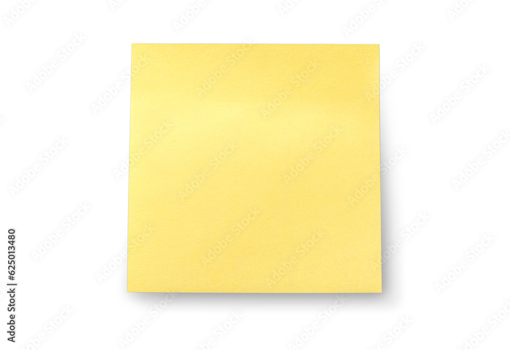 blank yellow sticky notes on white background. Mockup sticky Note Paper ...