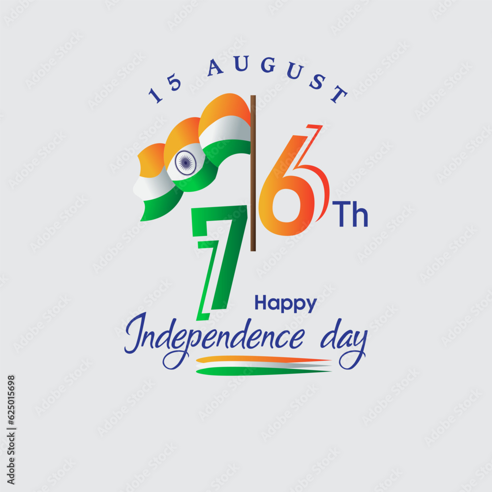 Happy Indian Independence day, 15th August national holiday. India flag ...