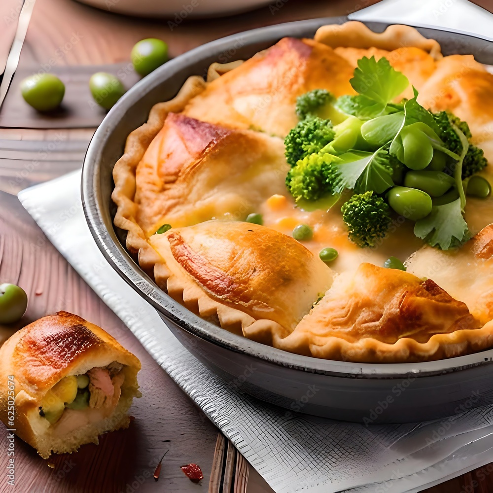 Empadão A flaky crust pie filled with casseroled chicken and a mix of ...