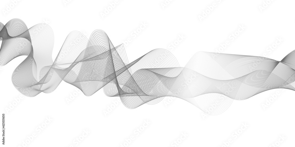 Abstract wavy grey stream element for design on transparent background ...