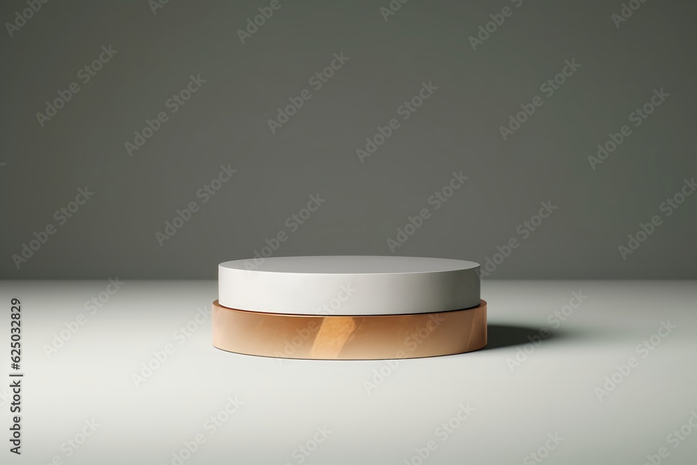 Two stage round podium on neutral background. Podium for display ...