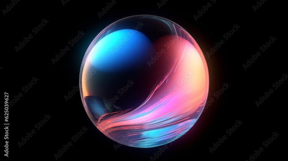 futuristic 3d rendering abstract ball, color gradient spherical glass ...