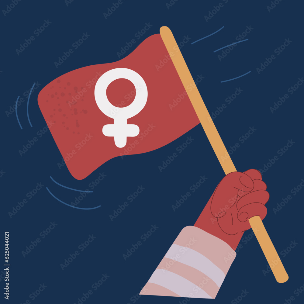 Cartoon vector illustration of Female Symbols. Feminine sign in hand ...