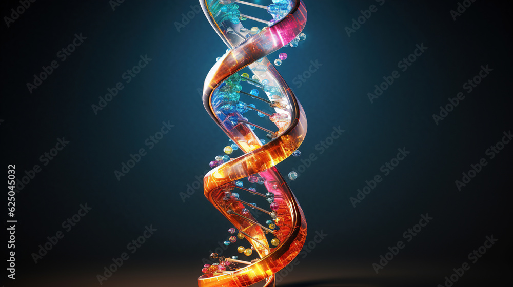 Colorful DNA helix structure. Biology science background Stock ...