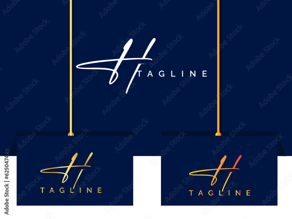 Signature H logo design. Handwritten H. Signature logo. Luxury ...