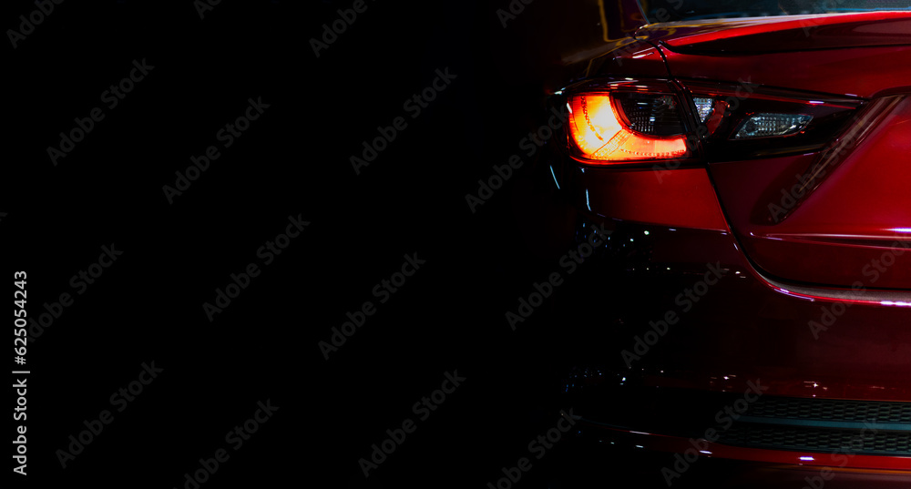 Expensive sports car concept. Modern luxury red cars, detail on one of ...