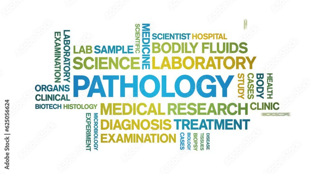 Pathology animated tag word cloud;text design animation kinetic ...