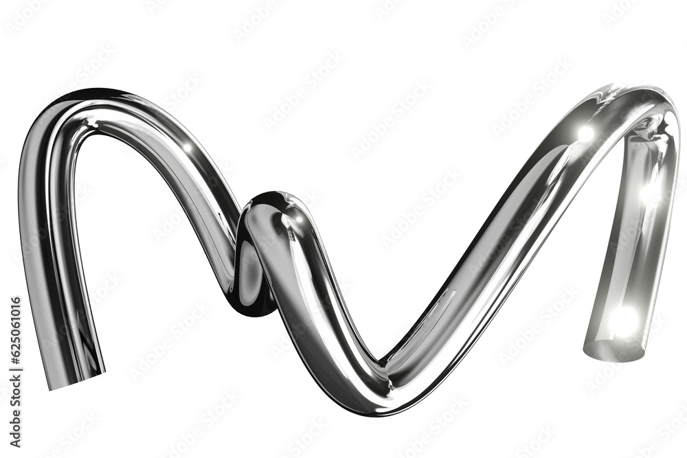 3D Chrome Metallic Abstract Shape Objects, 3d rendering aluminum ...
