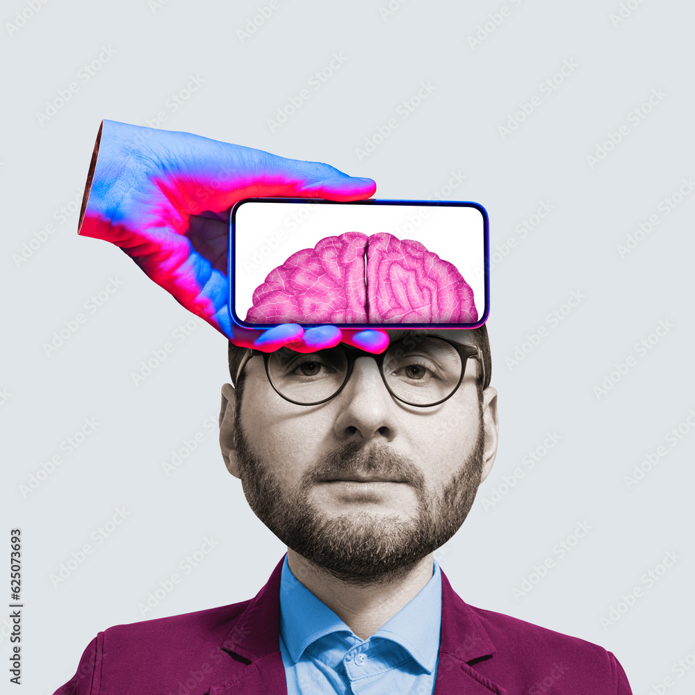 IQ testing for new employees. Art collage. Stock Illustration | Adobe Stock