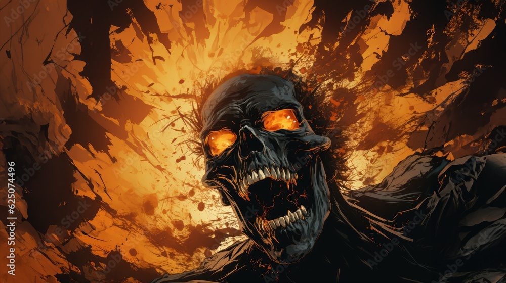 Mad crazy rotting undead zombie male filled with unstoppable explosive ...