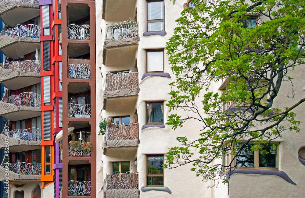 Geneva, Switzerland, Europe - Les Grottes quarter - flamboyant ...