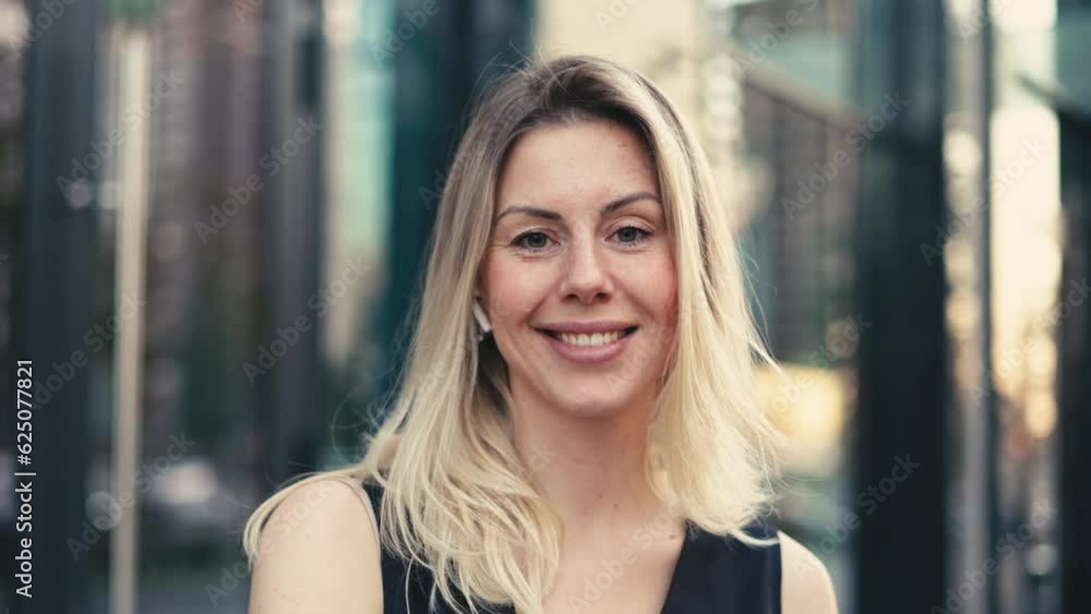 Pretty 30s woman wave hair slow motion. Beautiful sexy girl look at ...