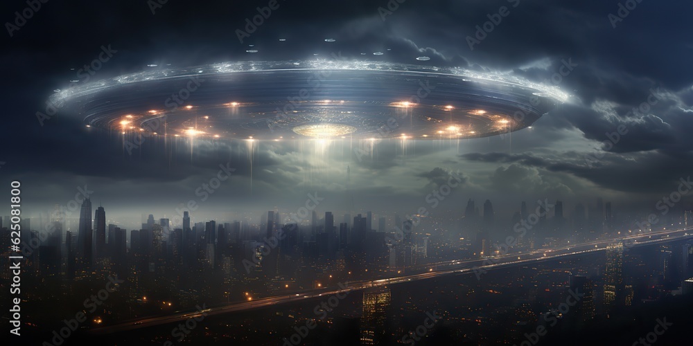 AI Generated. AI Generative. Alien spaceship mothership ufo galaxy ...
