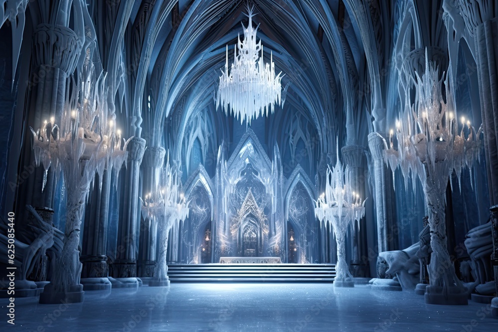 Majestic Winter Wonderland: A Magical Ice Castle with Glistening ...