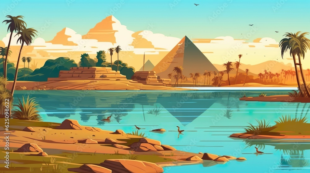 Abstract background Egypt. The pages of history with an illustrated ...