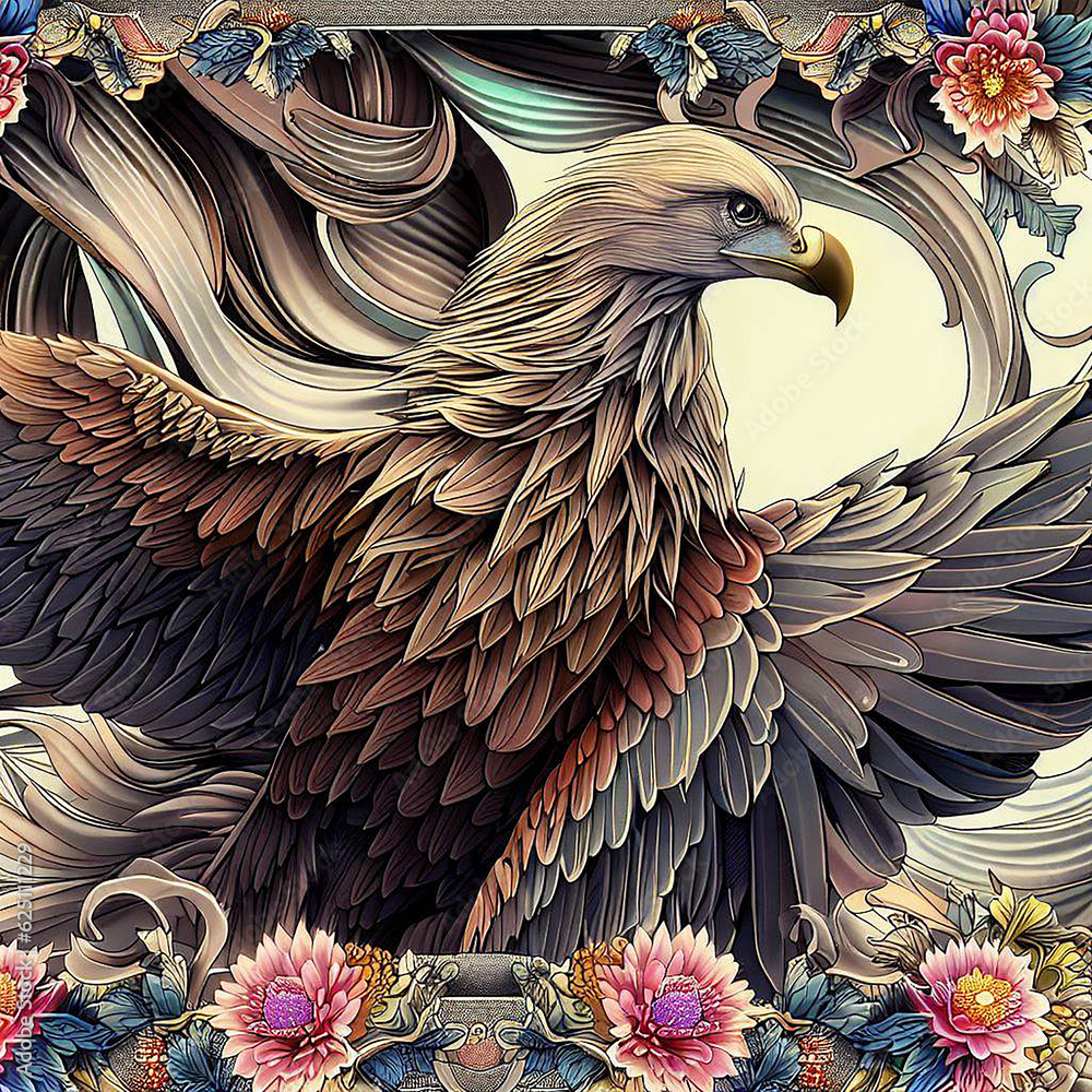 3d phoenix logo design with eagle bird illustration Stock Illustration ...