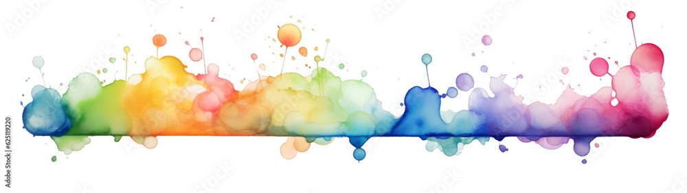 Abstract colorful rainbow color painting illustration banner long ...