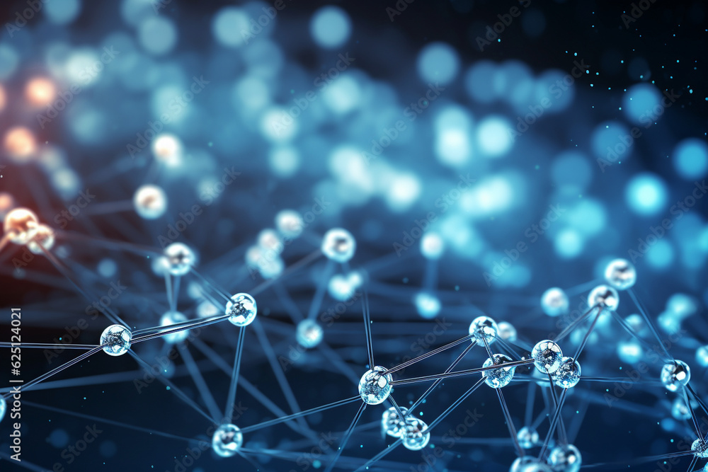 An illustration of a network of molecules, with certain molecules ...