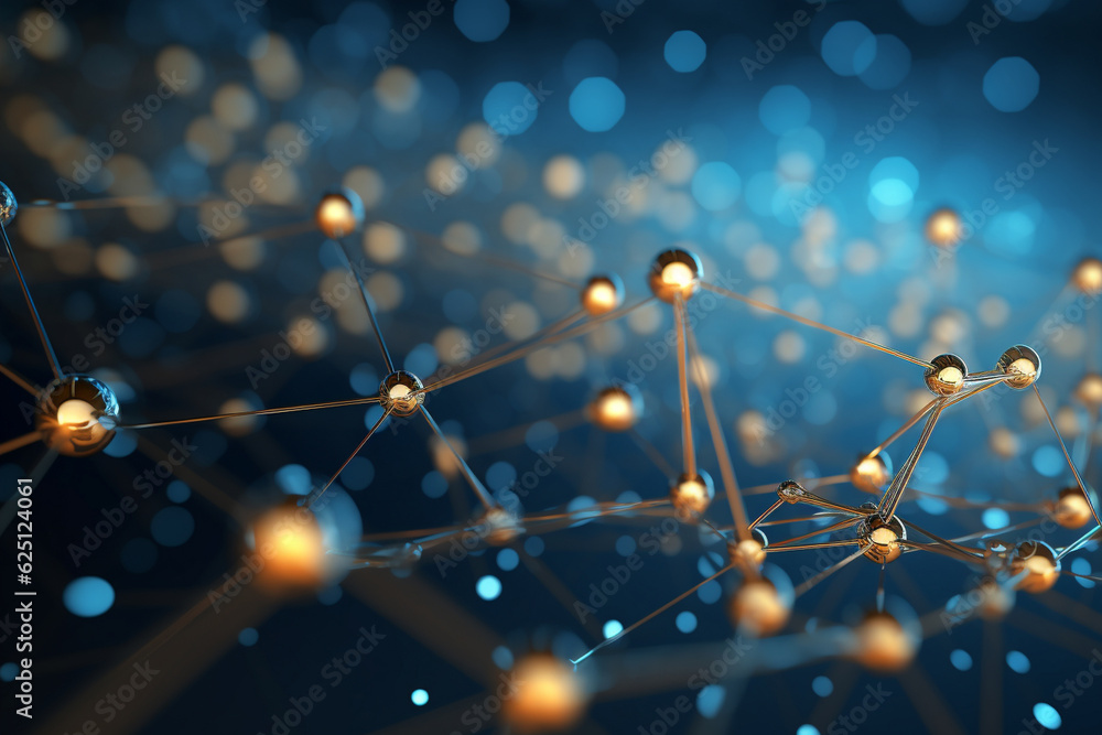 An illustration of a network of molecules, with certain molecules ...