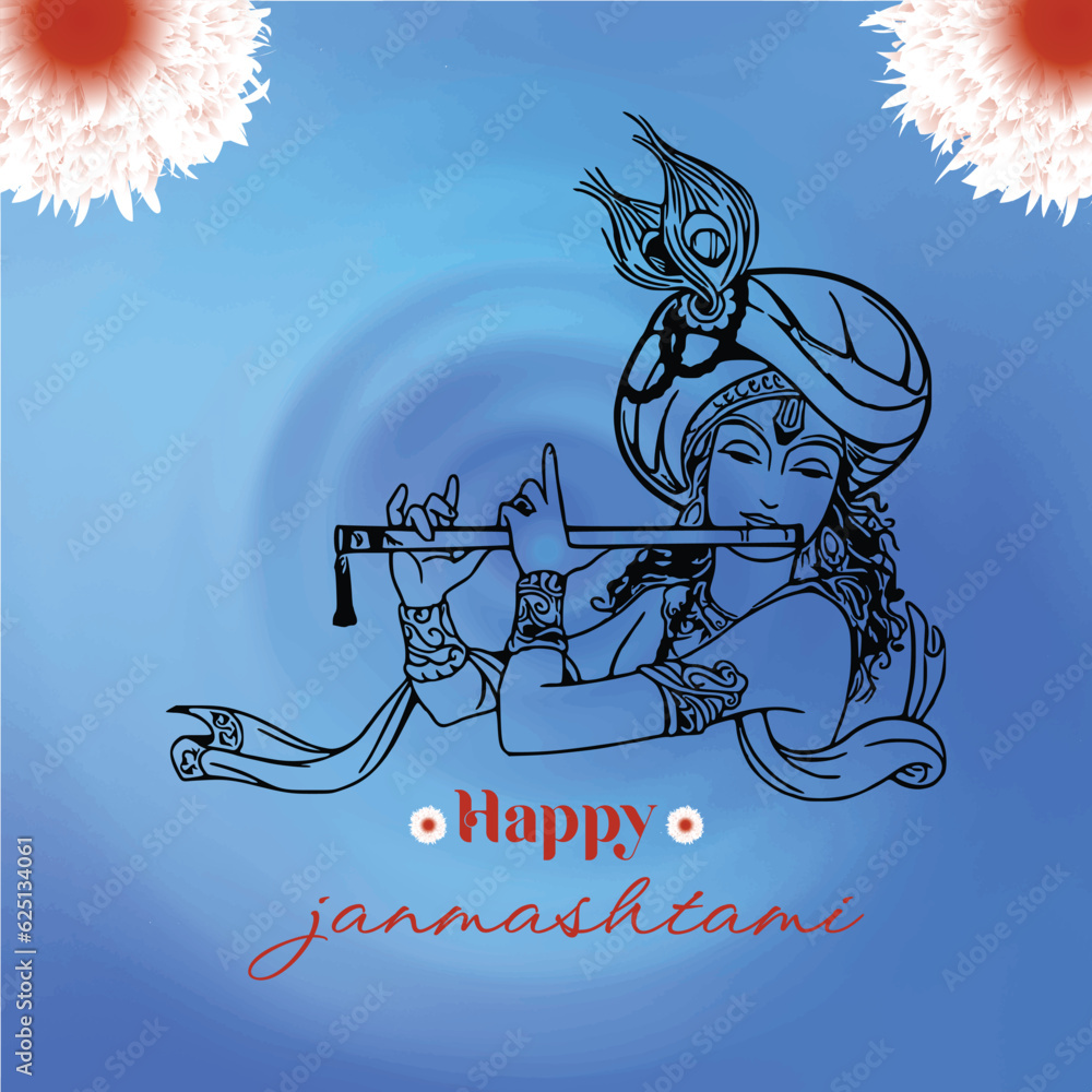 krishna, festival, editable, holy, graphic, vector, design, vishnu ...