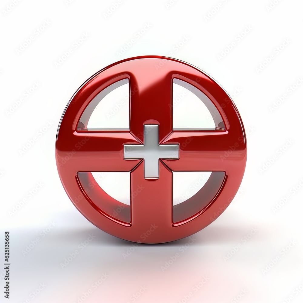 HD Futuristic Symbol of the Red Plus Sign White Background Stock ...