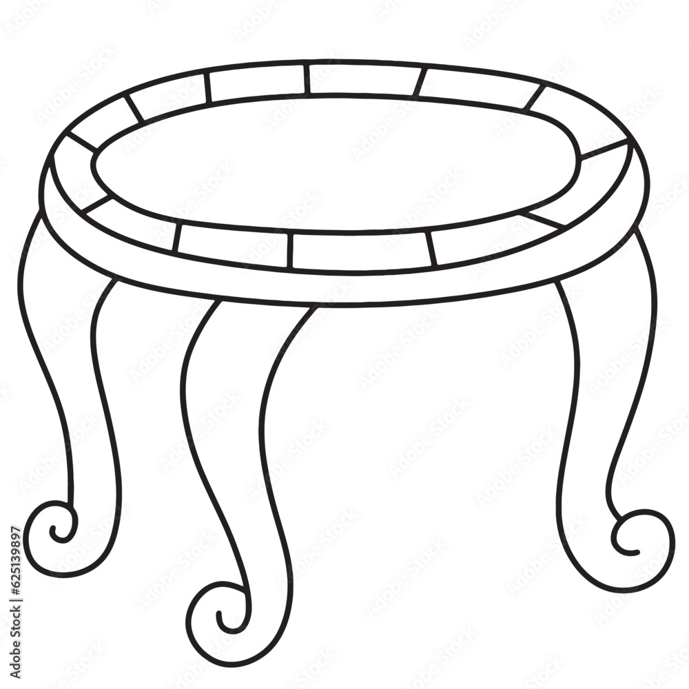 table furniture cartoon doodle kawaii anime coloring page cute ...