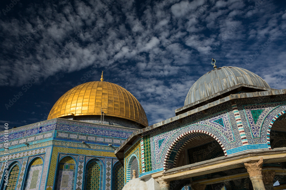 Top of the Dome of the Chain and the Dome of the Rock on the Temple ...