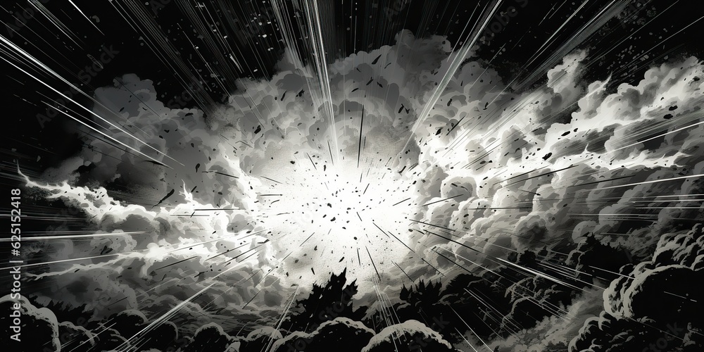 AI Generated. AI Generative. Anime manga graphics cartoon explosion ...